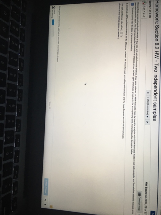 Solved Homework: Section 8.2 HW - Two independent samples | Chegg.com