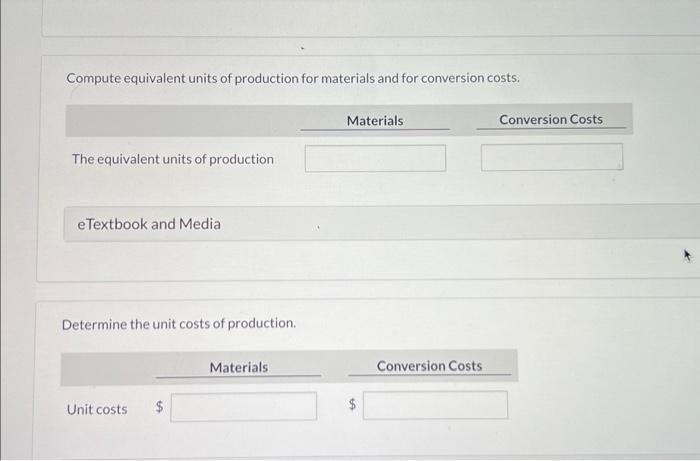 Solved Compute equivalent units of production for | Chegg.com