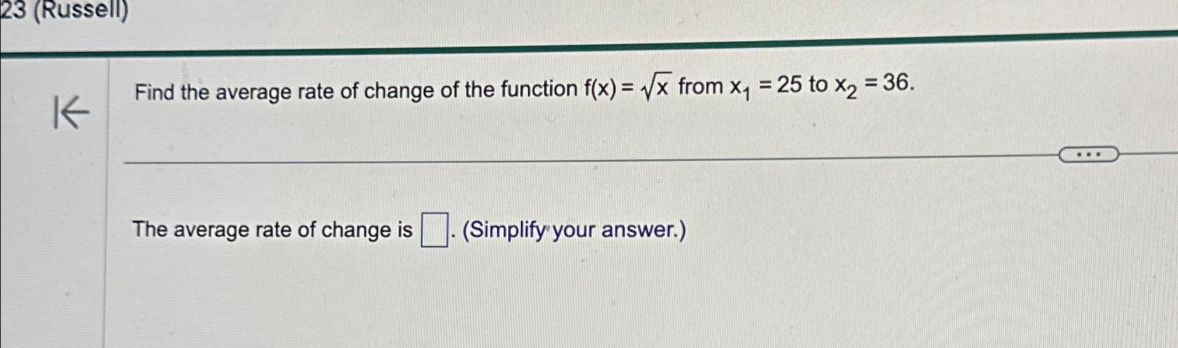 Solved Find the average rate of change of the function | Chegg.com