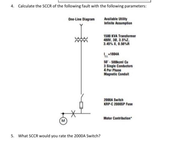 4. Calculate the SCCR of the following fault with the | Chegg.com