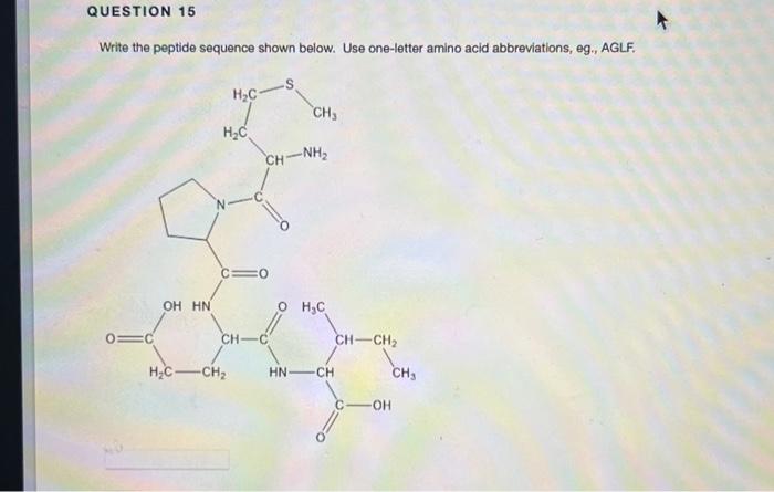 Solved Write the peptide sequence shown below. Use | Chegg.com