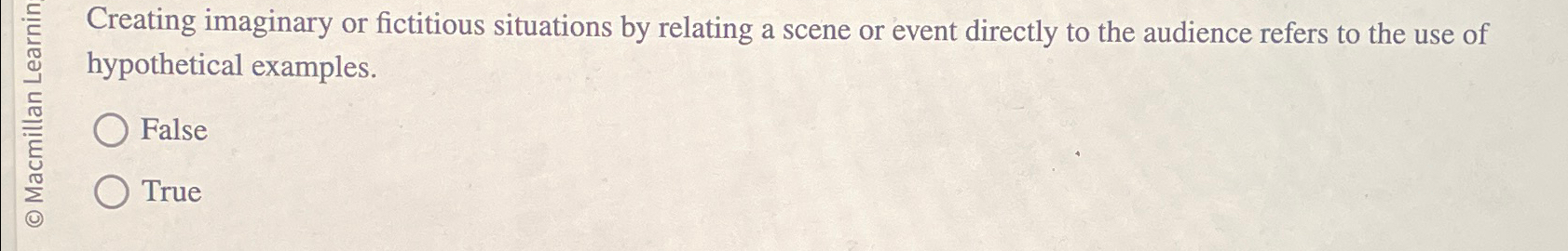 Solved Creating imaginary or fictitious situations by | Chegg.com