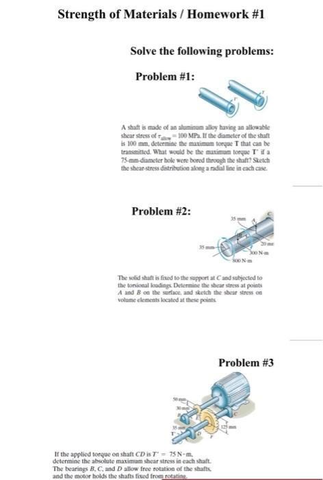 Solved Strength of Materials / Homework #1 Solve the | Chegg.com
