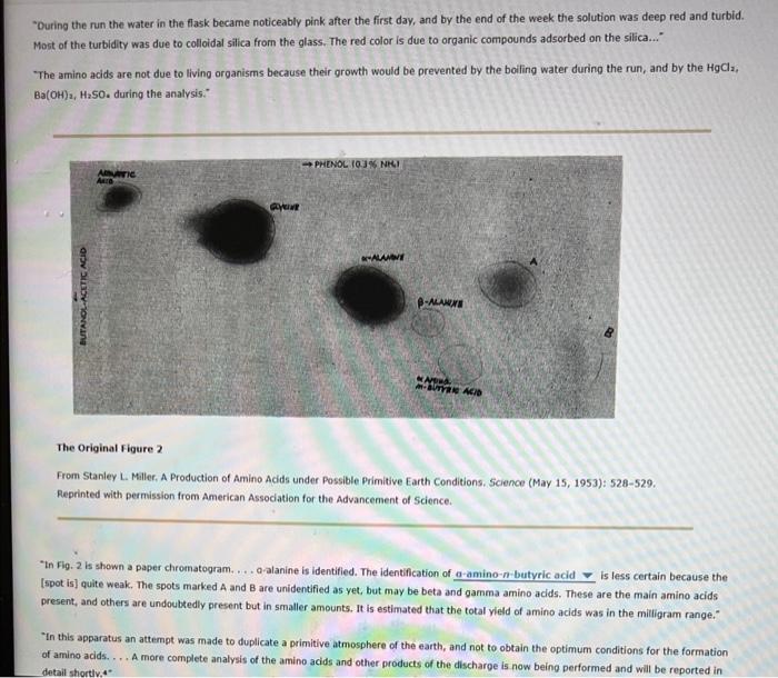 "During the run the water in the fiask became | Chegg.com