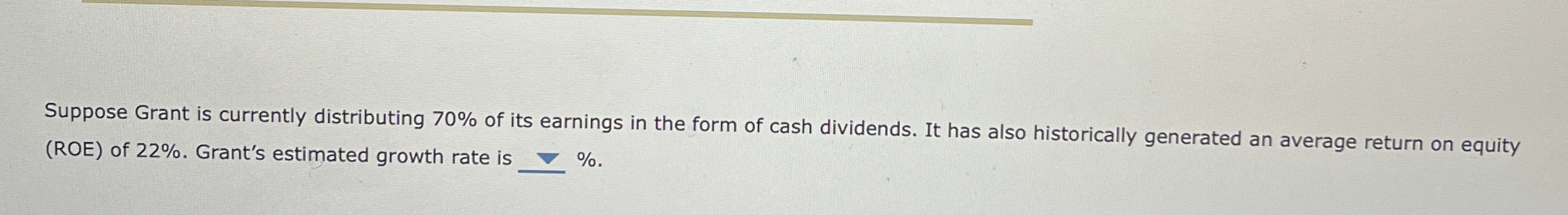 Solved Suppose Grant is currently distributing 70% ﻿of its | Chegg.com