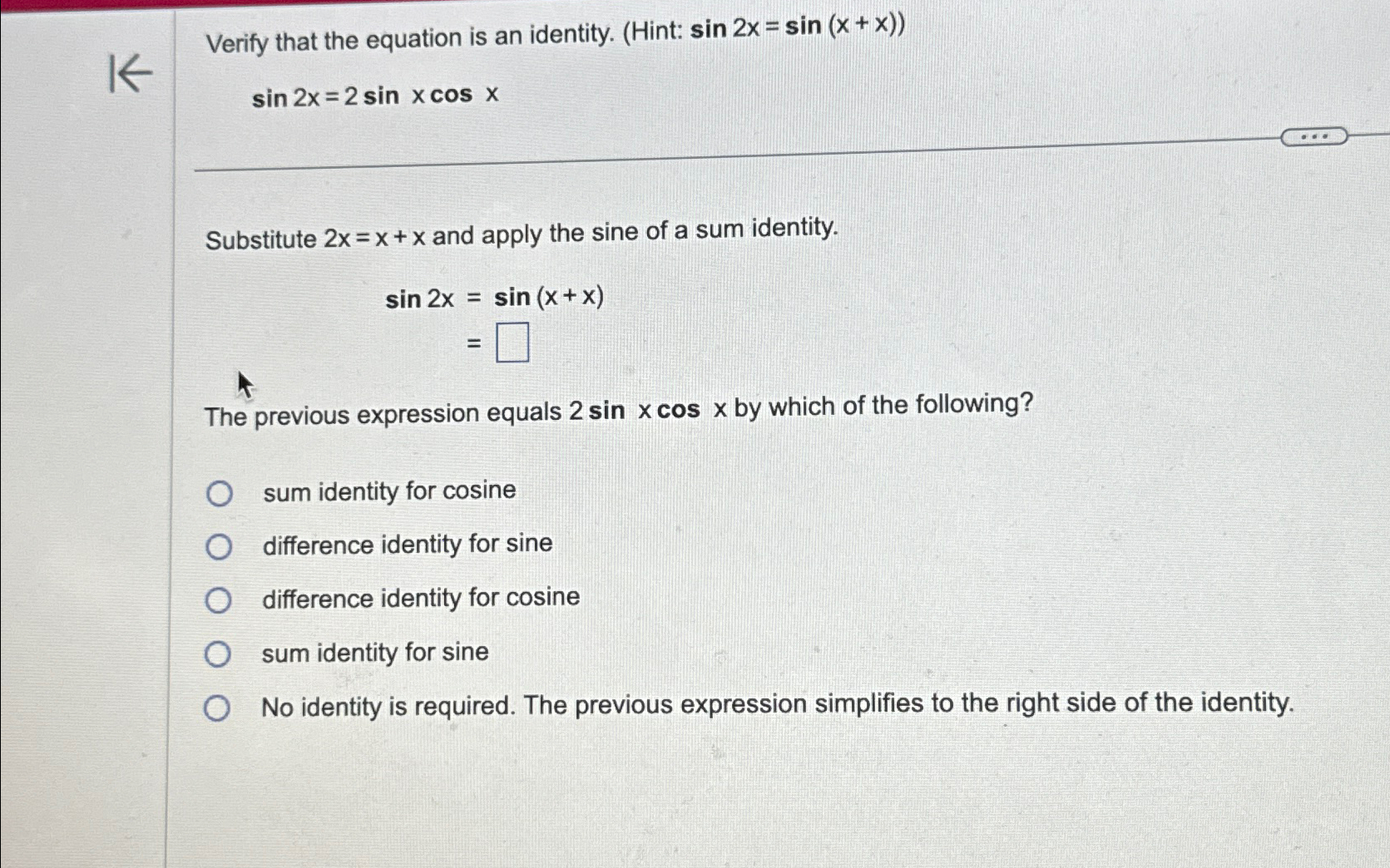 Solved Verify that the equation is an identity. (Hint: | Chegg.com