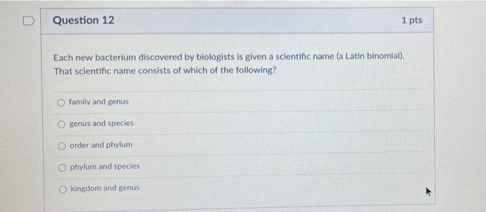 Solved Question 11 1 pts An thrives in the low pH. | Chegg.com