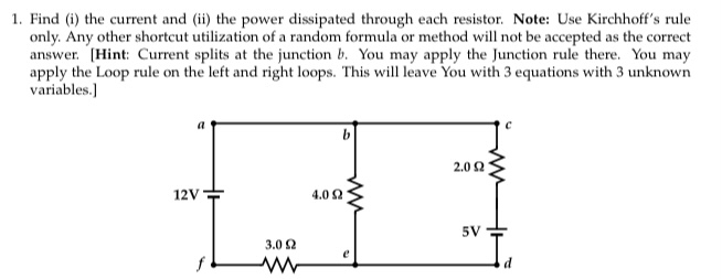 Solved Find (i) ﻿the current and (ii) ﻿the power dissipated | Chegg.com