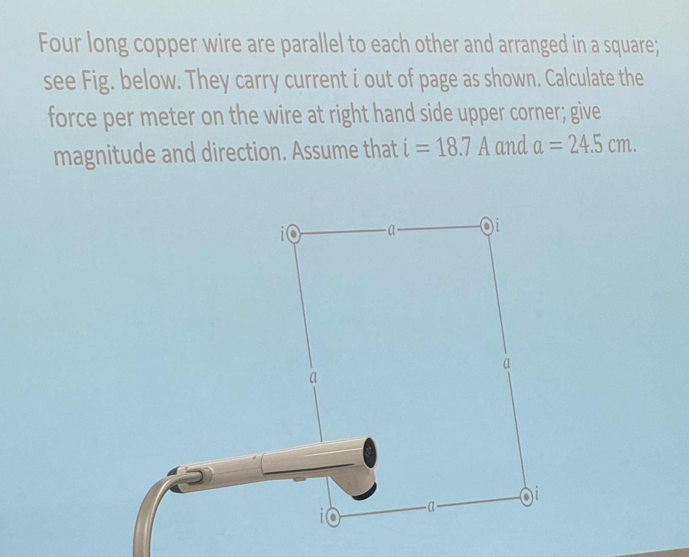 Solved Four long copper wire are parallel to each other and | Chegg.com