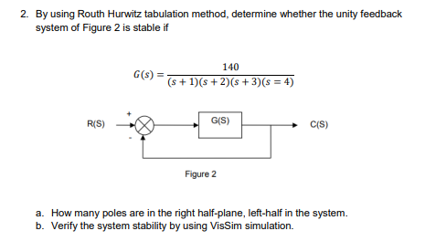 Solved By using Routh Hurwitz tabulation method, determine | Chegg.com