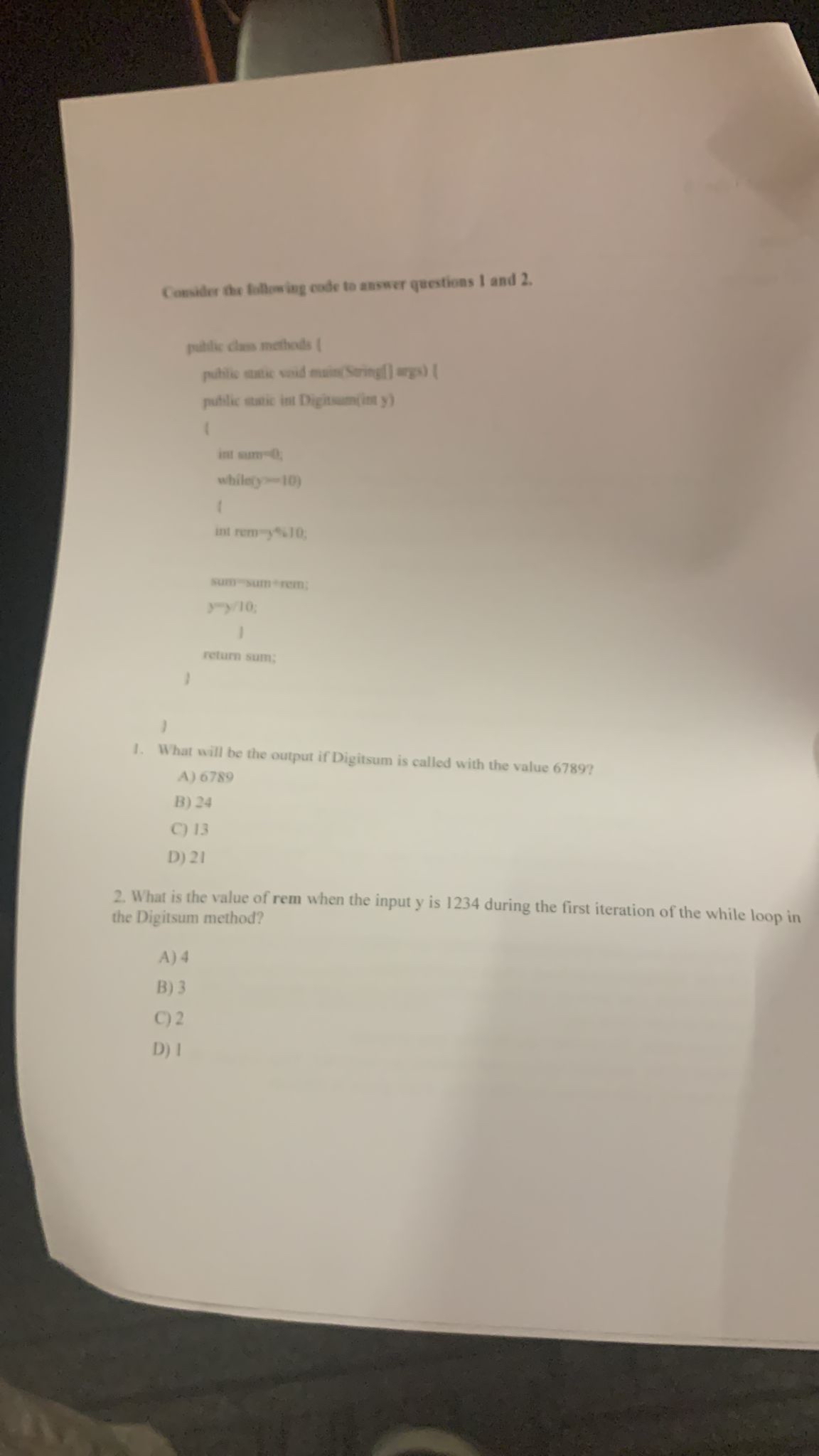 Solved Consiler be hallowing eode to answer gaestions 1 ﻿and | Chegg.com