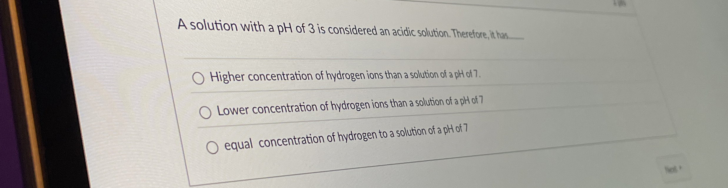 Solved A solution with a pH of 3 ﻿is considered an acidic | Chegg.com