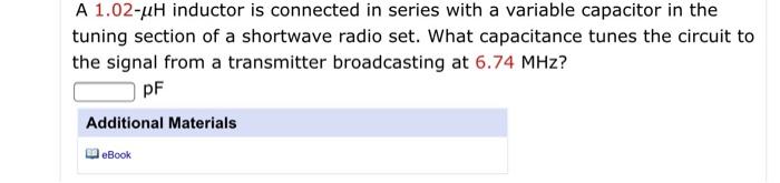 Solved A 1.02-uH inductor is connected in series with a | Chegg.com