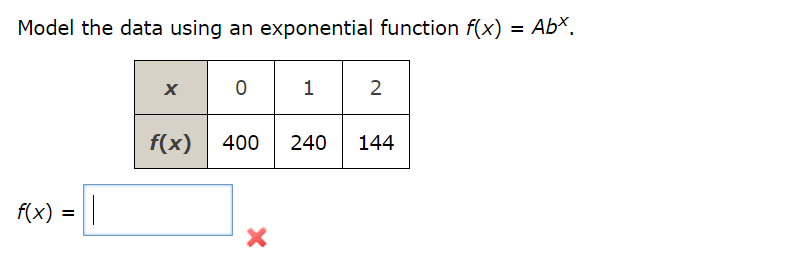 Solved Model the data using an exponential function | Chegg.com