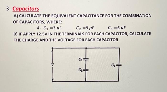 Solved Capacitors A) CALCULATE THE EQUIVALENT CAPACITANCE | Chegg.com