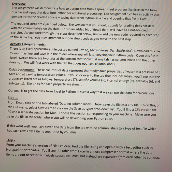 Solved Overview: This assignment will demonstrate how to | Chegg.com