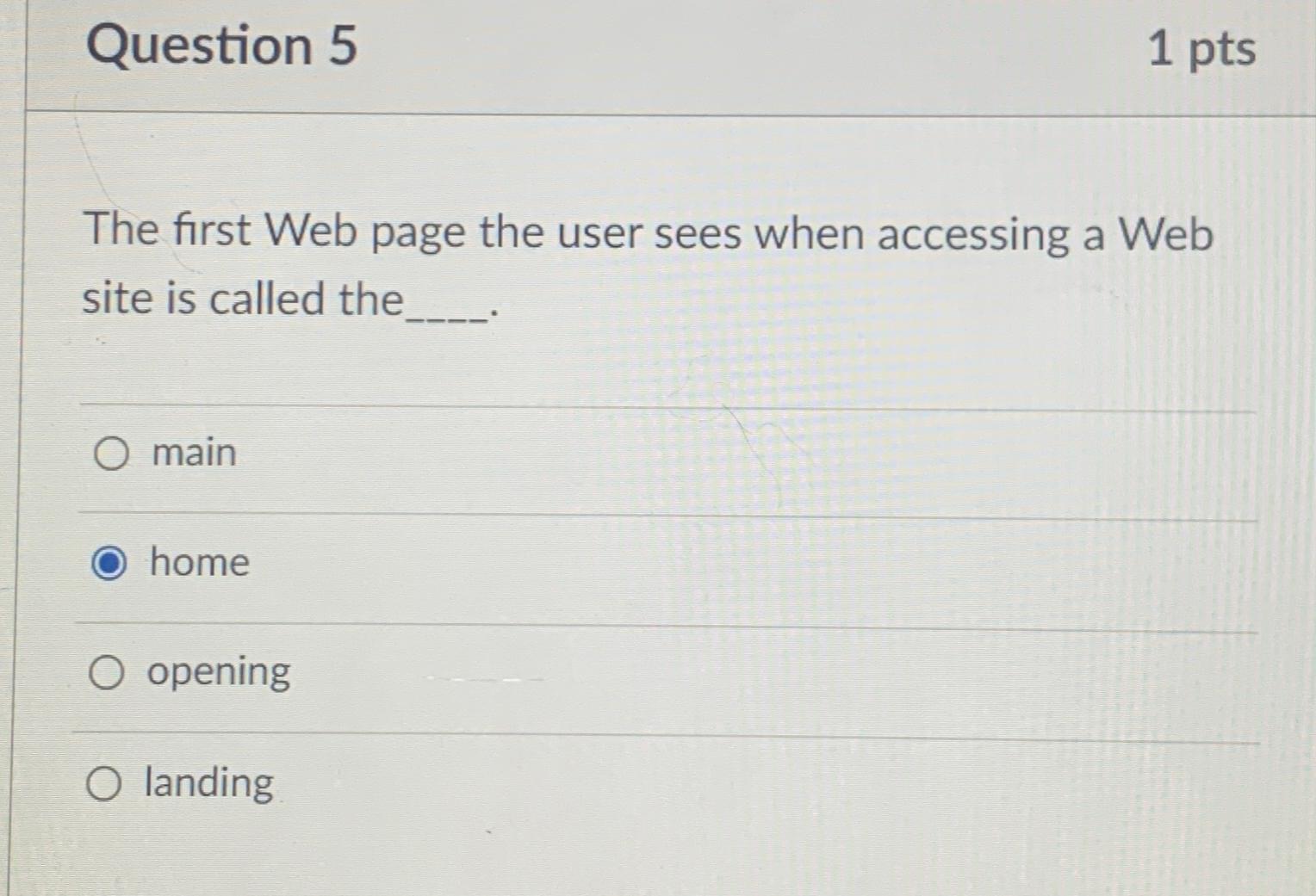 Solved Question 51 ﻿ptsThe first Web page the user sees when | Chegg.com