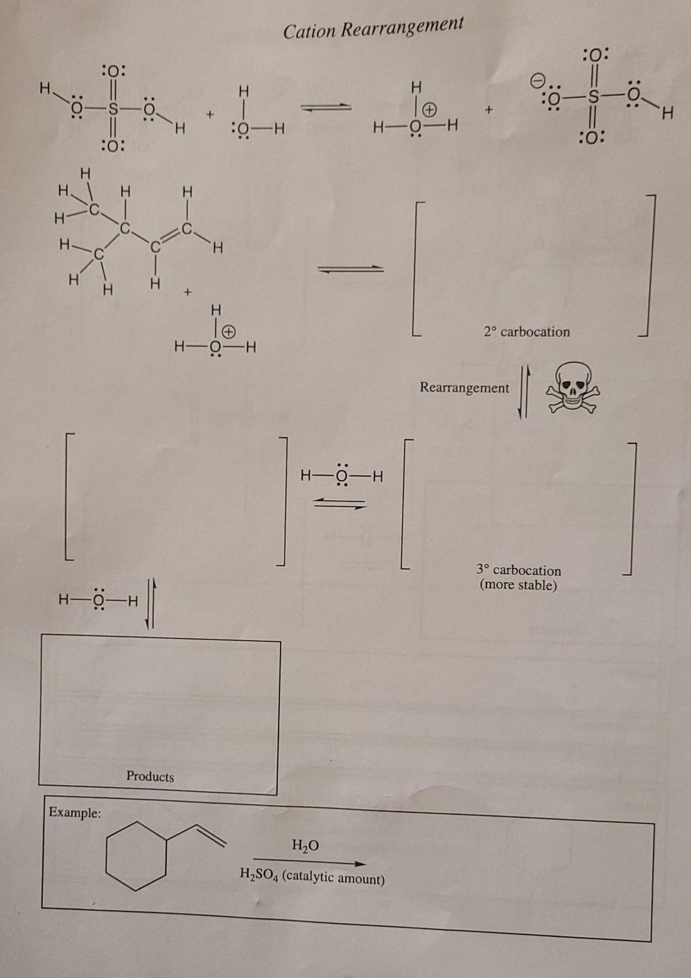 Solved Cation Rearrangement :0: :0: H H -Ö TRL- + H Н -H | Chegg.com