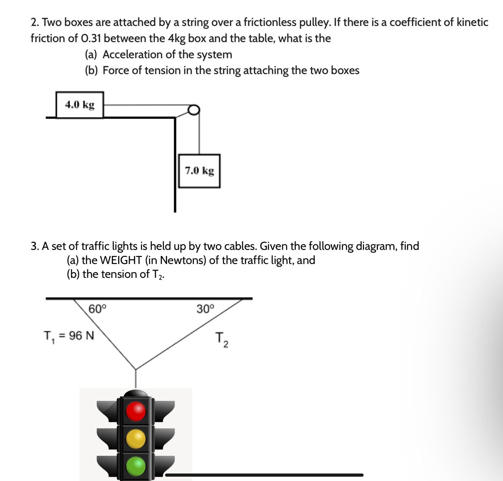 Solved Two boxes are attached by a string over a | Chegg.com