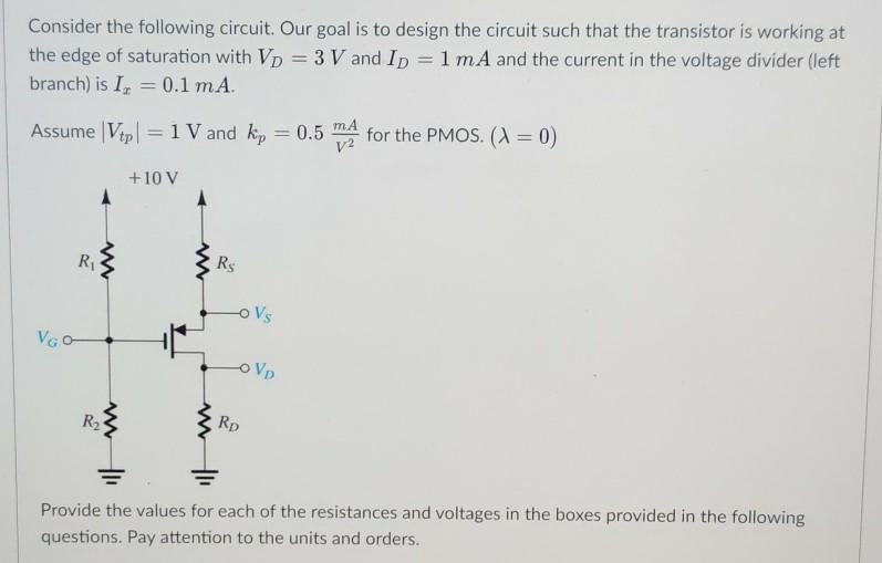 Solved Consider the following circuit. Our goal is to design | Chegg.com