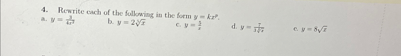 Solved Rewrite each of the following in the form | Chegg.com