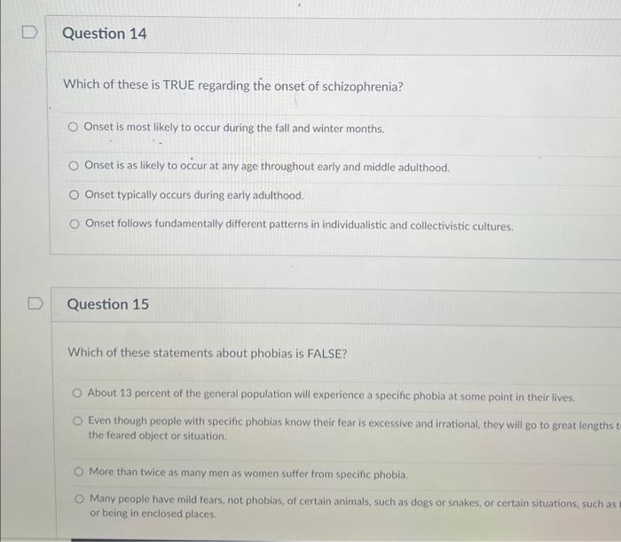 Solved Which of these is TRUE regarding the onset of | Chegg.com