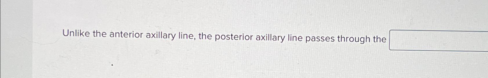 Solved Unlike The Anterior Axillary Line The Posterior 1795