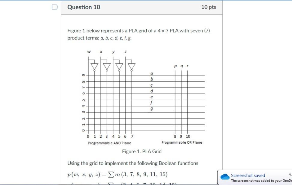 Solved Figure 1 below represents a PLA grid of a 4×3 PLA | Chegg.com