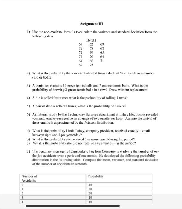 Solved 1) Use the non-machine formula to calculate the | Chegg.com