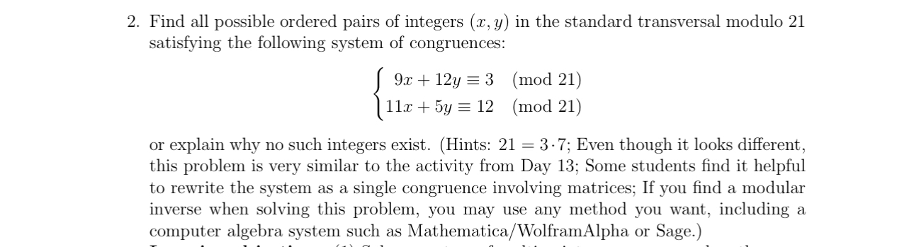 Solved Find all possible ordered pairs of integers (x,y) ﻿in | Chegg.com