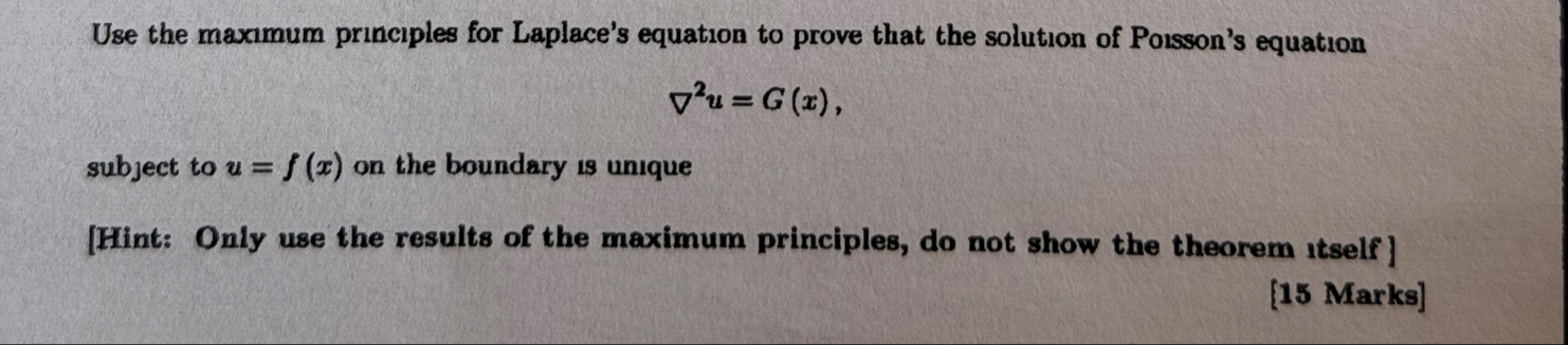 Solved Use the maximum principles for Laplace's equation to | Chegg.com