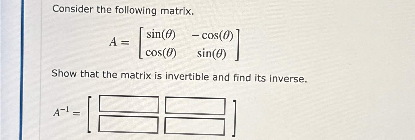 Solved Consider the following | Chegg.com