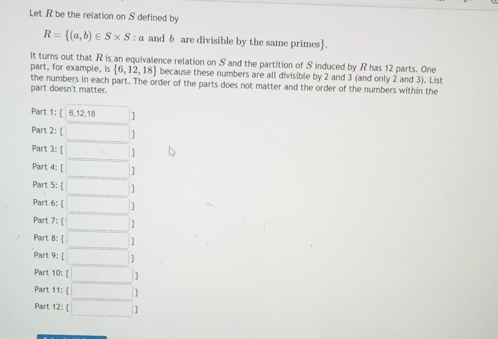 Solved Let R be the relation on S defined by R = {(a,b) = Sx | Chegg.com