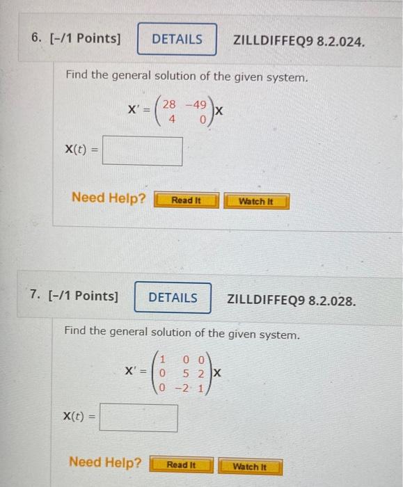 Solved 6. [-/1 Points] DETAILS ZILLDIFFEQ9 8.2.024. Find the | Chegg.com