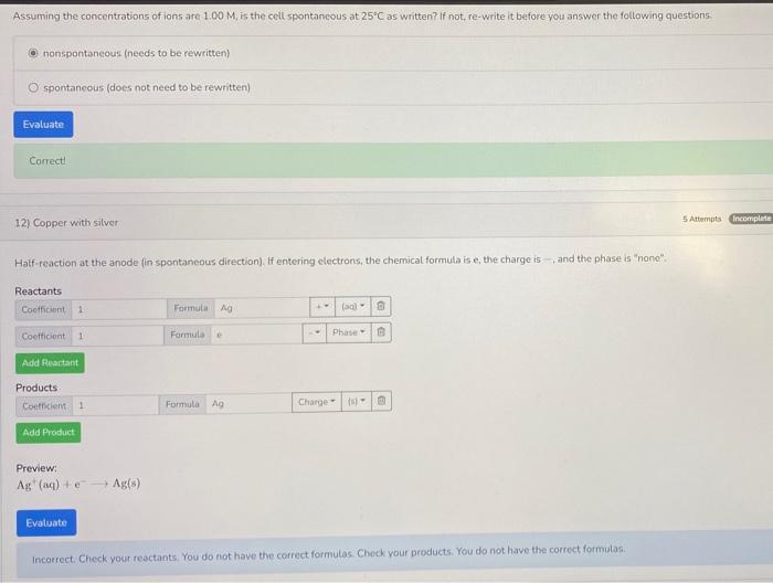 Solved 9) Copper with silver 2 Attempts Completel Balance | Chegg.com