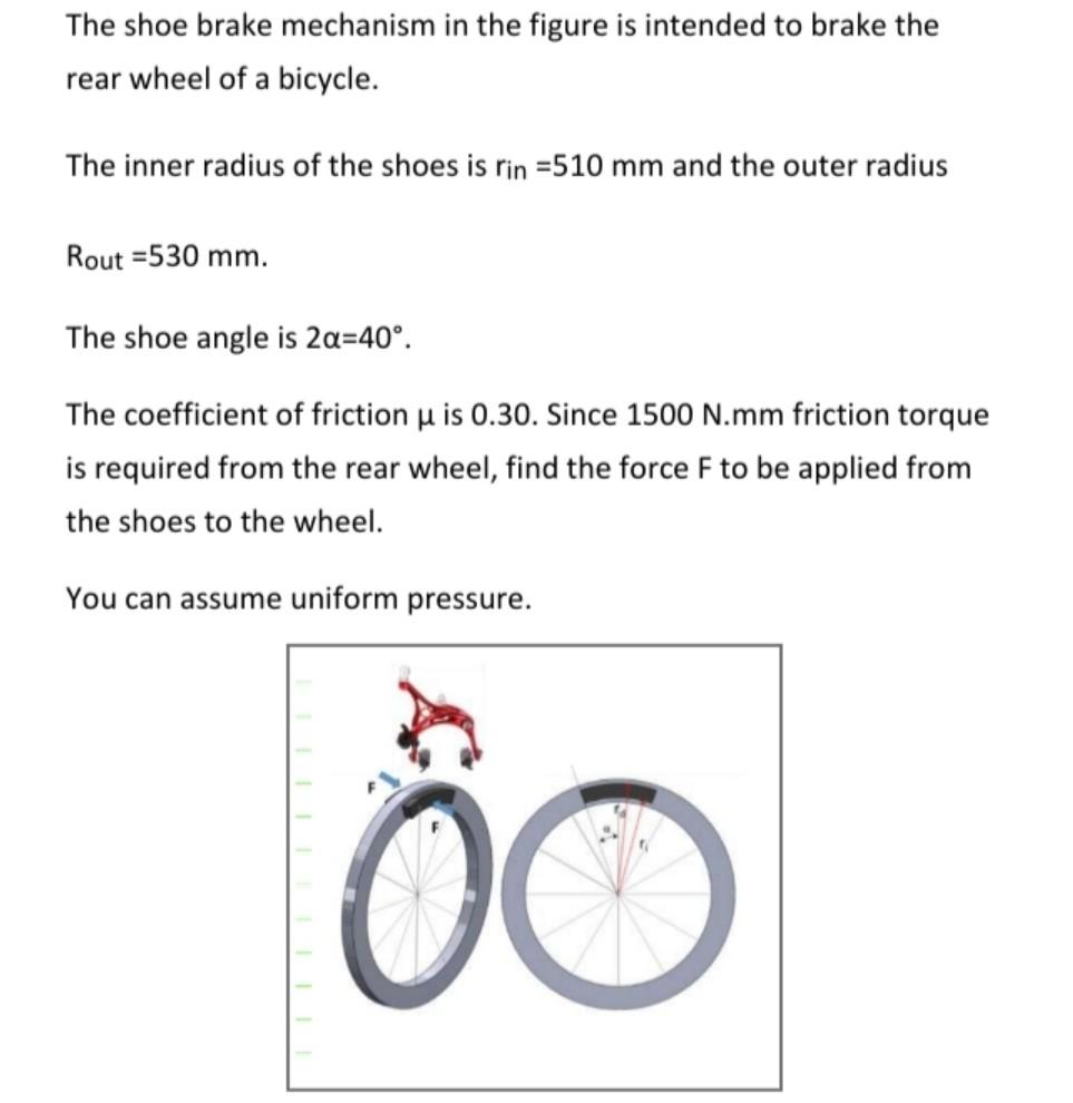 Solved The shoe brake mechanism in the figure is intended to | Chegg.com