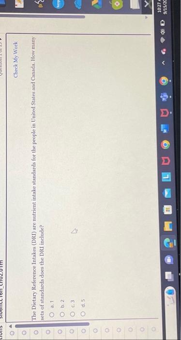 Solved The Dietary Reference Intakes (DRI) are nutrient | Chegg.com