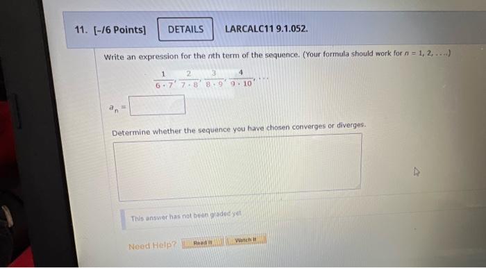 Solved Write an expression for the nth term of the sequence. | Chegg.com