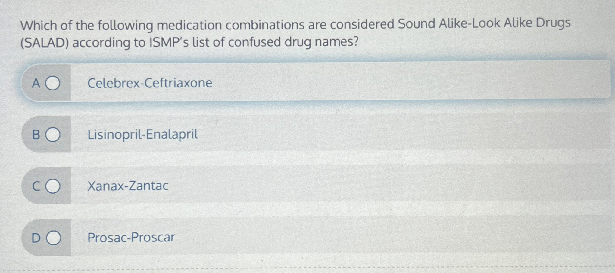 Solved Which of the following medication combinations are | Chegg.com