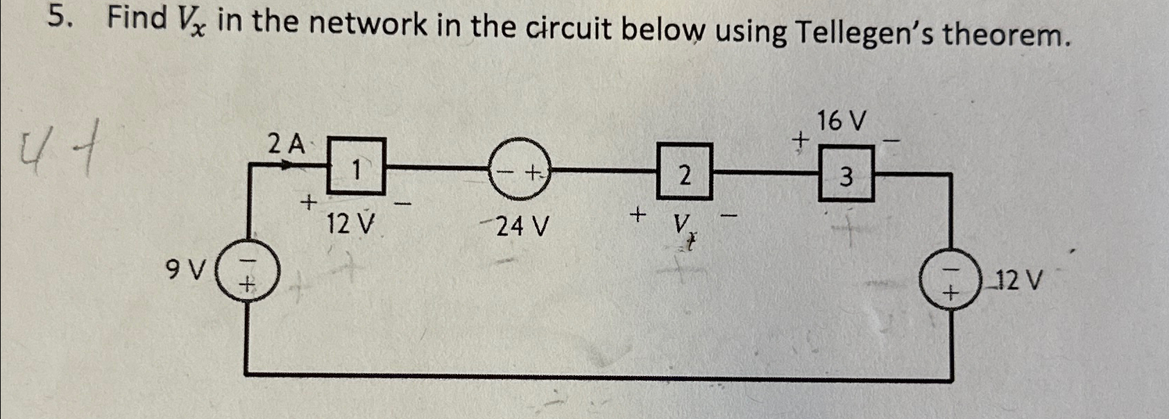 Solved Find Vx ﻿in the network in the circuit below using | Chegg.com
