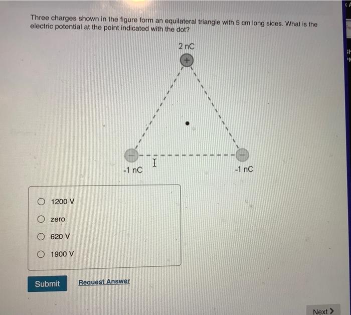 Solved Three charges shown in the figure form an equilateral | Chegg.com