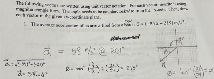 Solved The following vectors are written using unit vector | Chegg.com