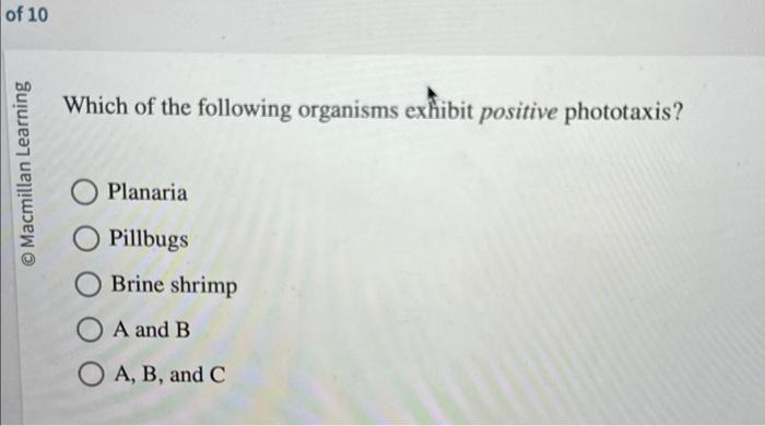 Solved Which of the following organisms exhibit positive | Chegg.com
