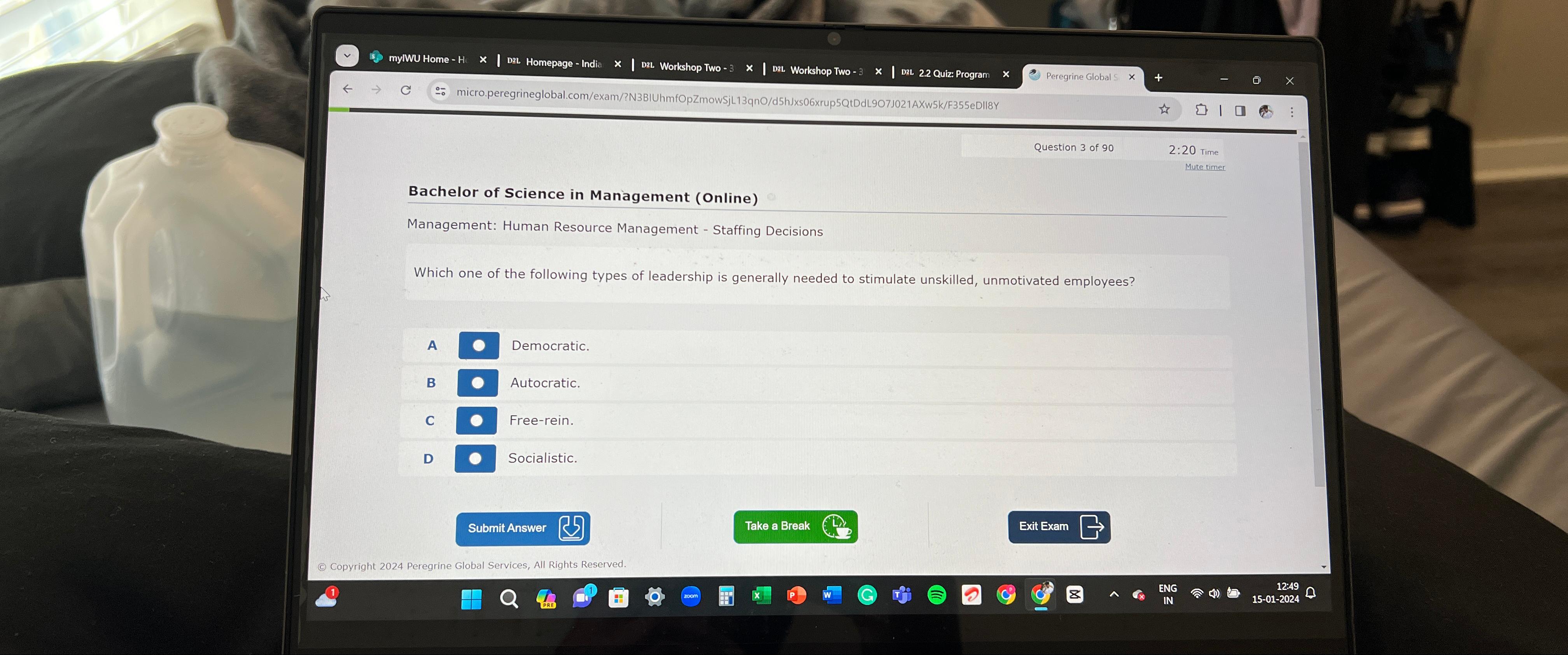 Solved Bachelor of Science in Management (Online)Management: | Chegg.com