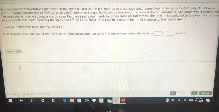 Solved In a randomized comparative experiment on the effect | Chegg.com