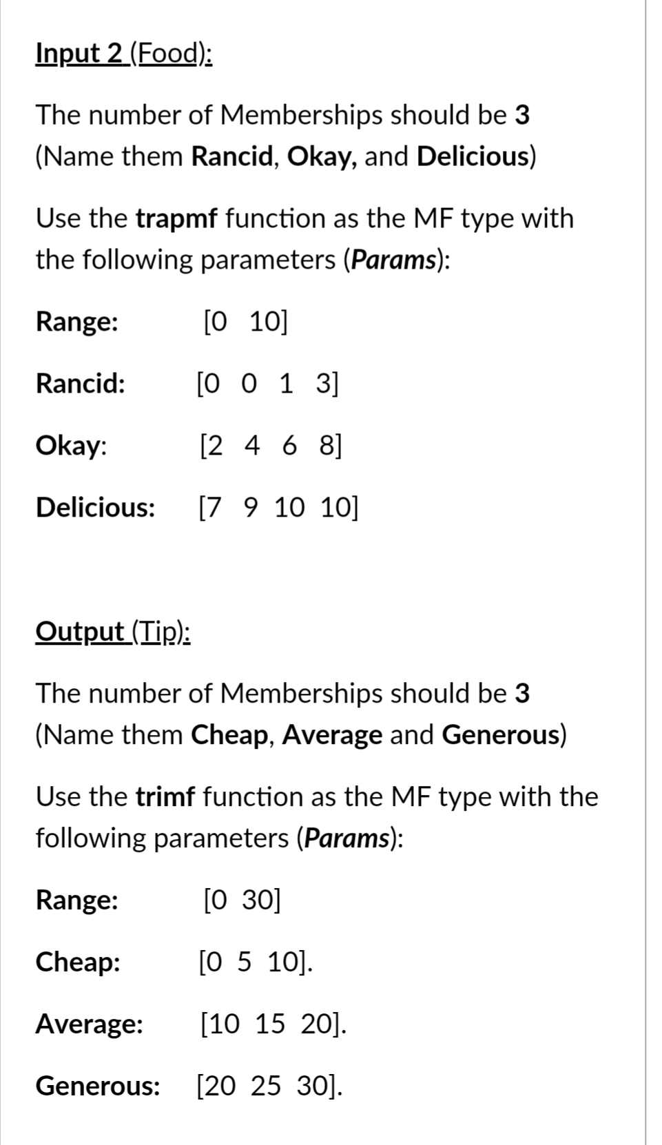 Create a Fuzzy Inference System (FIS) for a tipper | Chegg.com