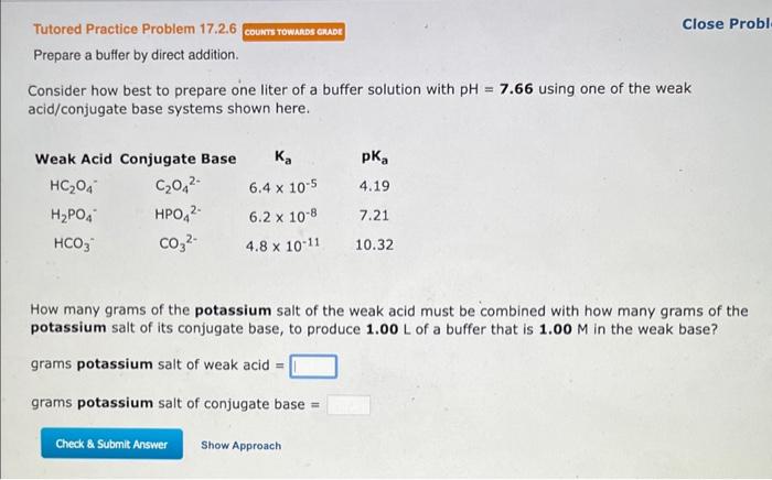 Solved Prepare a buffer by direct addition. Consider how | Chegg.com