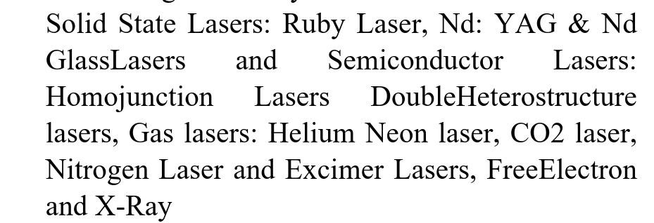 Solved Solid State Lasers: Ruby Laser, Nd: YAG & Nd Glass | Chegg.com