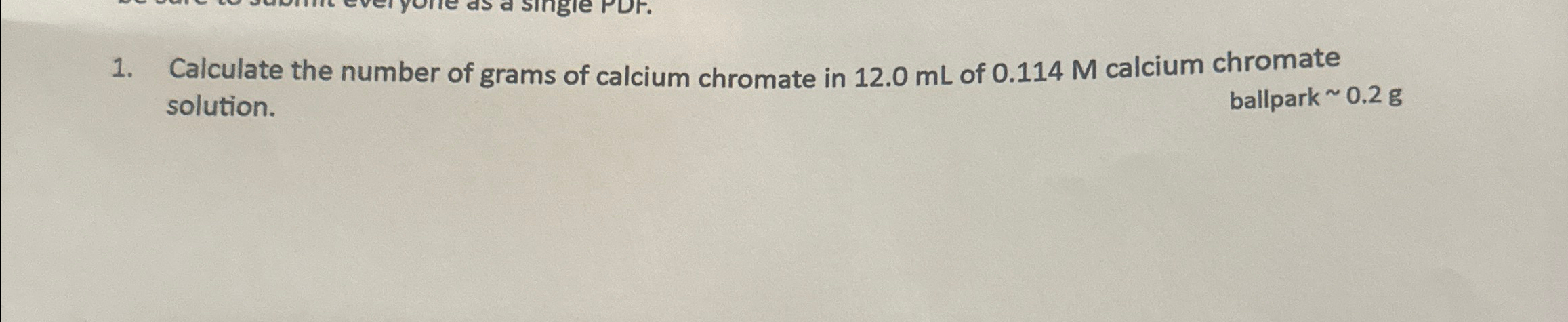 Solved Calculate the number of grams of calcium chromate in | Chegg.com