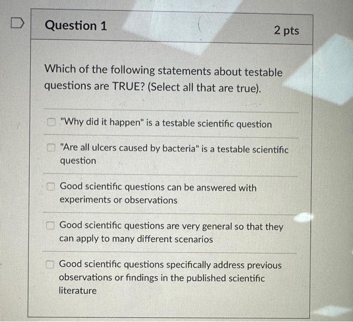 Which of the following statements about testable | Chegg.com